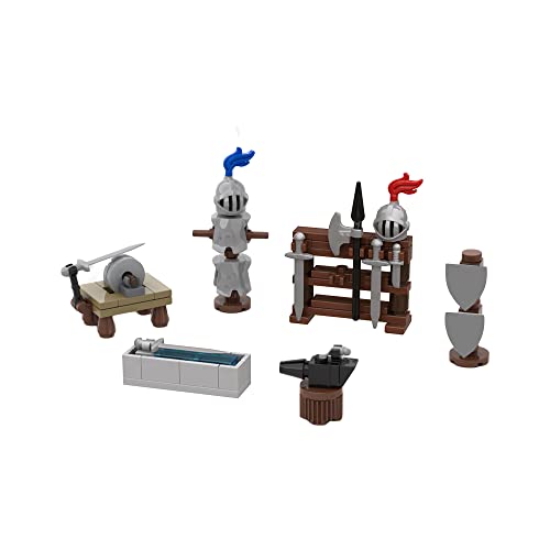Mini Medieval Blacksmith Accessories for LEGO 21325 Building Kit,Helmet Weapon Sword Armor Building Model Toy,Smithy House Castle Accessories,Build-and-Display Model for Adults(90Pcs)