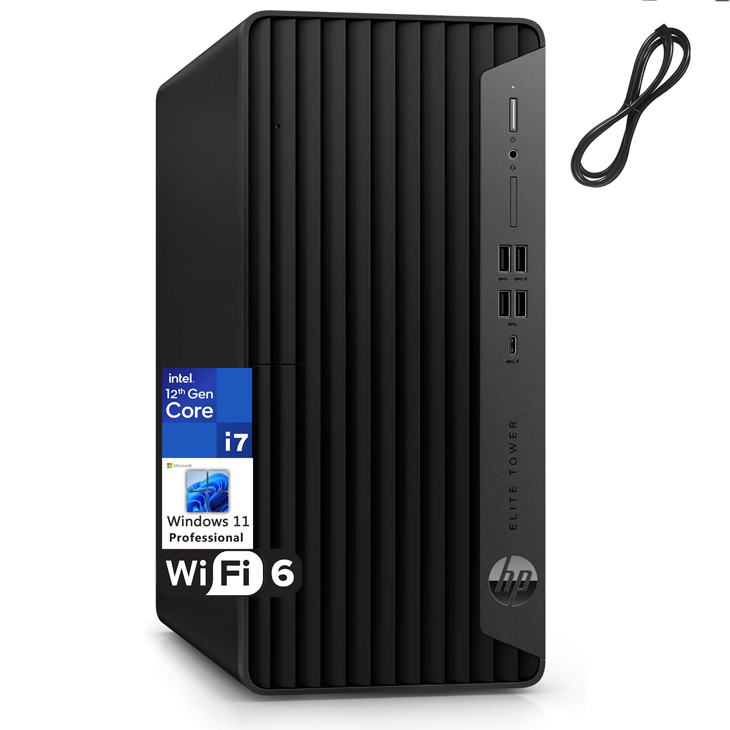 HP Elite Tower 800 Series 880 G9 Business Desktop Computer, 12th Gen Intel 12-Core i7-12700, 32GB DDR5 RAM, 2TB PCIe SSD, DVDRW, WiFi 6, Bluetooth, Keyboard and Mouse, Windows 11 Pro