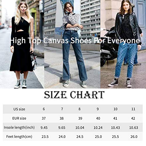 Women's High Top Canvas Shoes Fashion Sneakers Casual Shoes for Walking(Black.US9)