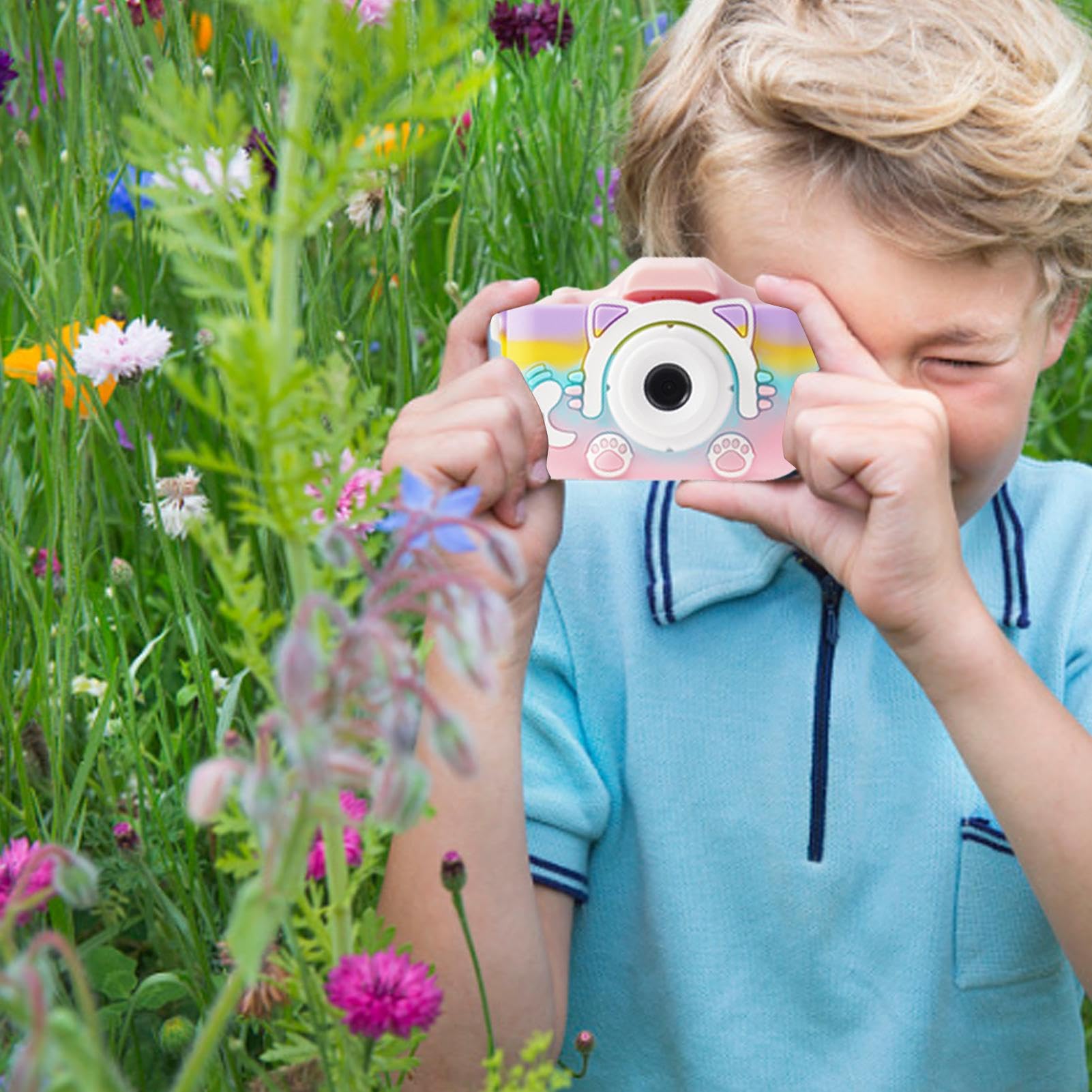 Kids' Selfie Camera, Kids Cartoon Camera, Selfie Camera, Children's Video Camera, HD Video Camera, Dual Camera 1080p Video, Shock-Proof, Multifunction, 96 Million Pixels, Toddler Kids Camera