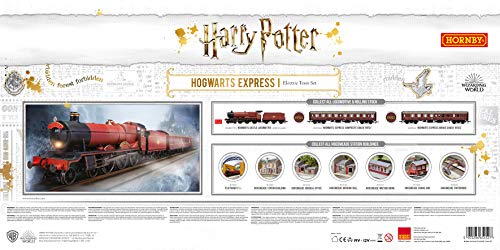 Hornby Hobbies Warner Brother's Harry Potter Hogwarts Express Electric Model Train Set HO Track with US Power Supply R1234M, Red & Black