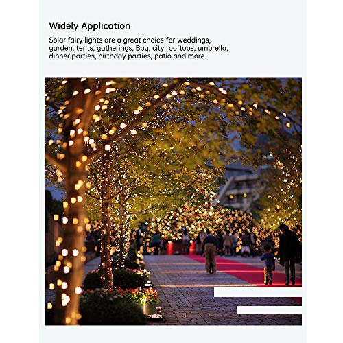 Inshere 2 Pack Solar Christmas Lights 72ft 200 Led 8 Modes Warm White Solar String Lights Ultra Bright Series Waterproof for Gardens, Homes, Party, Christmas Tree,Xmas, Outdoors