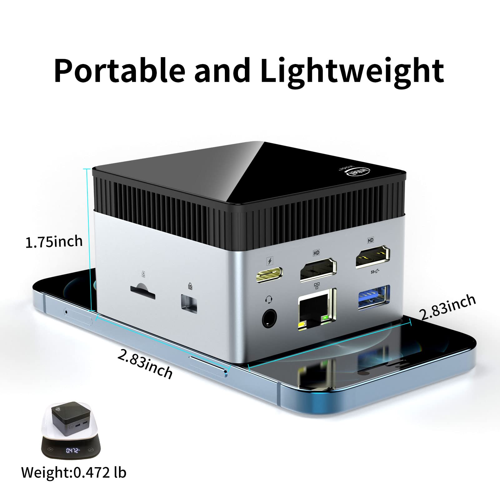 Mini PC Windows 11 Pro,8GB DDR4 RAM, 1TB SSD, Intel 11th Gen CPU N5105 Mini PC, Mini Desktop Computer Support 4K@60Hz Dual Display,WiFi 2.4G/5G,BT4.2,USB 3.0,Gigabit Ethernet&Cooling Fan