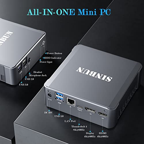 Mini PC, 11th Intel i7-1165G7(up to 4.7GHz) Mini Desktop Computer 16GB DDR4 512GB M.2 NVMe SSD Mini Computers Windows 11 Pro, 8K Thunderbolt 4 HDMI DP, WiFi 6 BT5.2, USB 6 Ports