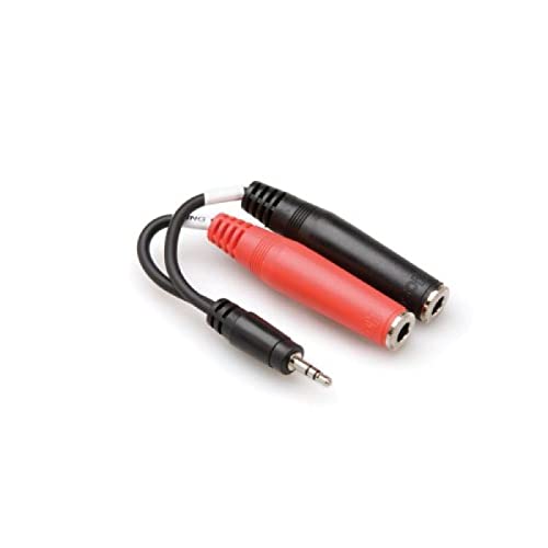HOSA 3.5mm TRSM to Dual 0.25" TSF Stereo Breakout Cable [Set of 2]