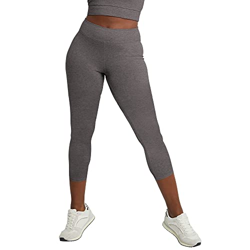 Hanes Women's Stretch Jersey Capri, Charcoal Heather, Small
