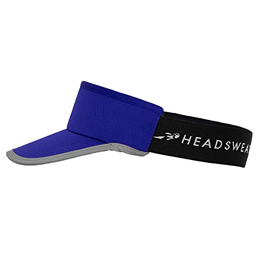 Headsweats Standard Lightweight Performance Running Reflective Visor, Royal, One Size