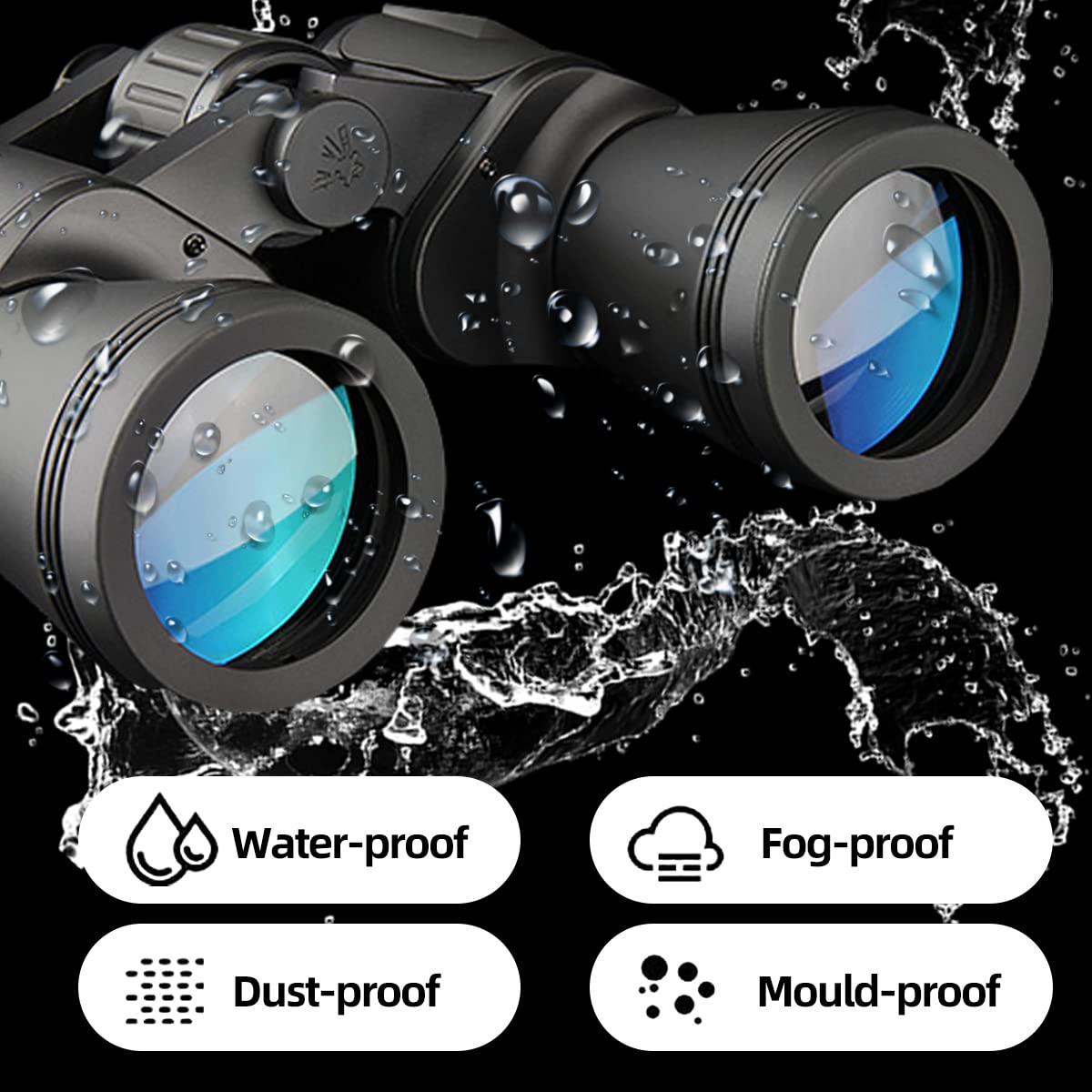 L'ouve Binoculars for Adults & Kids,Professional High Definition Binoculars for Bird Watching Hunting Stargazing, High Power Military Compact HD,BAK4 Prism FMC Lens-with Low Light Night Vision Main