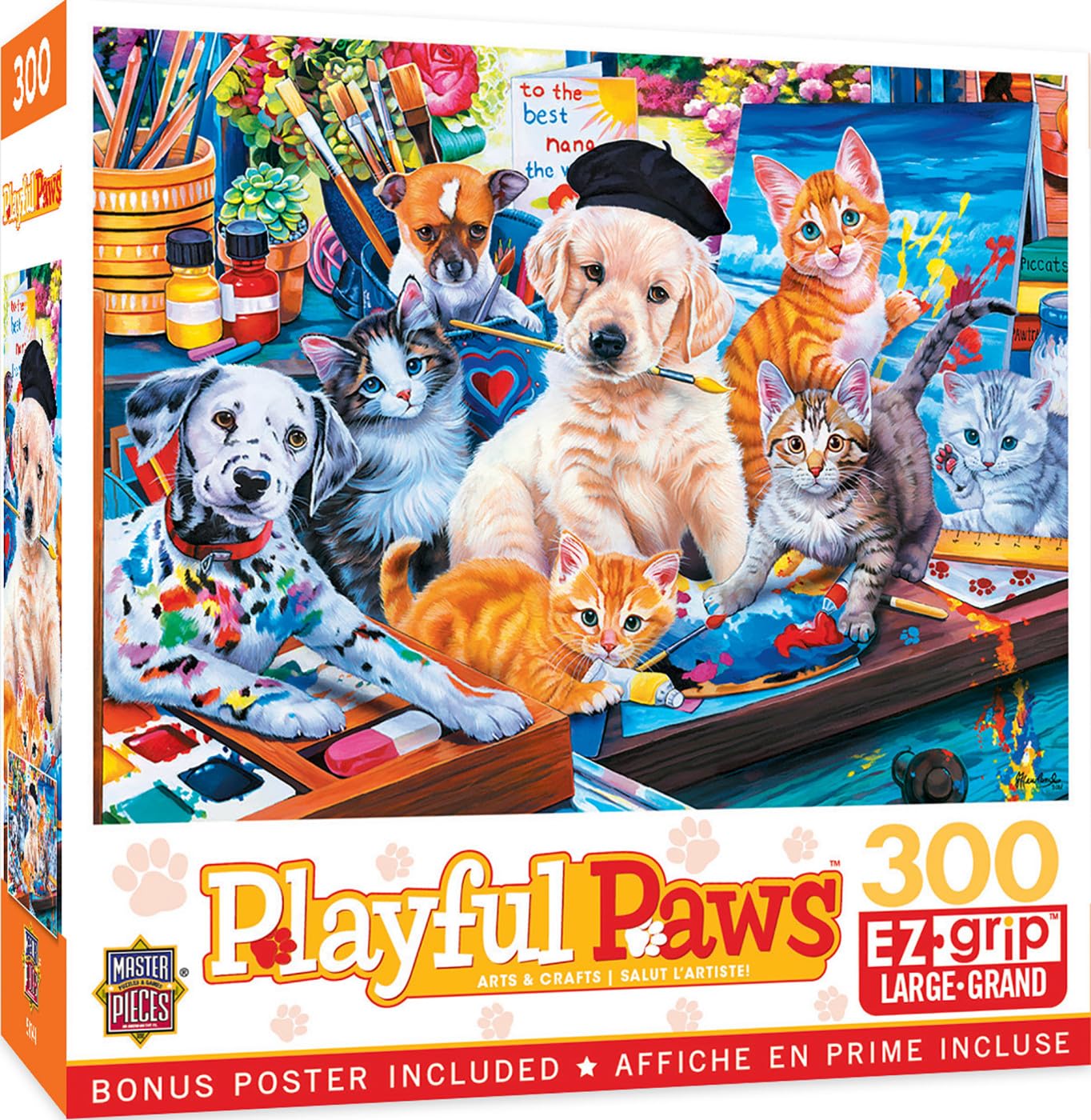 MasterPieces Playful Paws - Art's & Crafts 300pc Ezgrip Puzzle