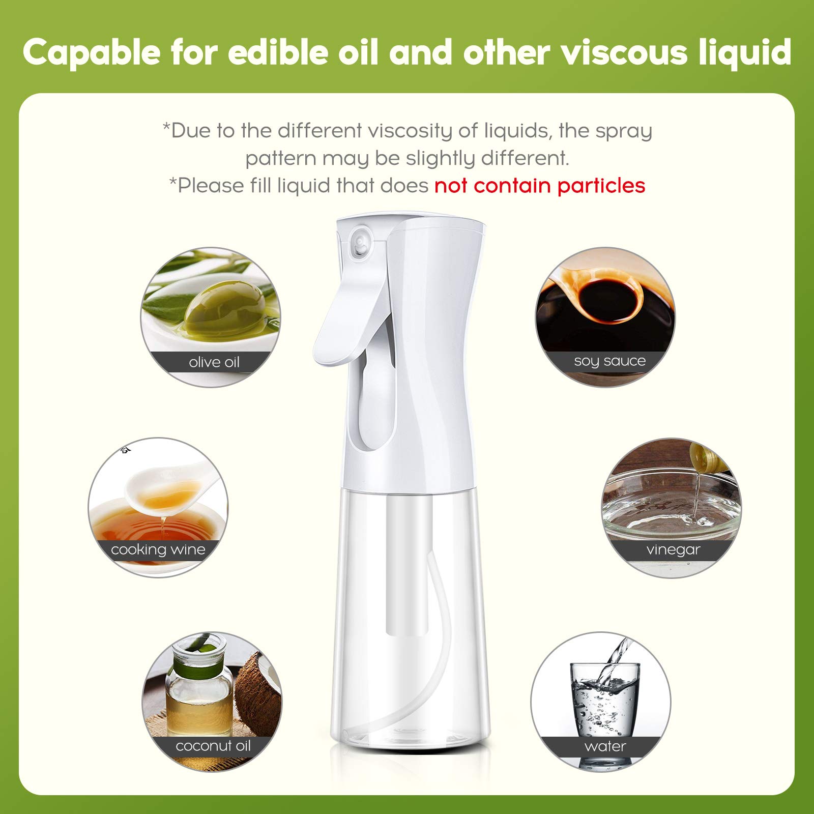 Mistifi Oliver Oil Sprayer for cooking, Spray bottle 6oz, Non-Aerosol Refillable Dispenser Oil Mister FS600 Less is More