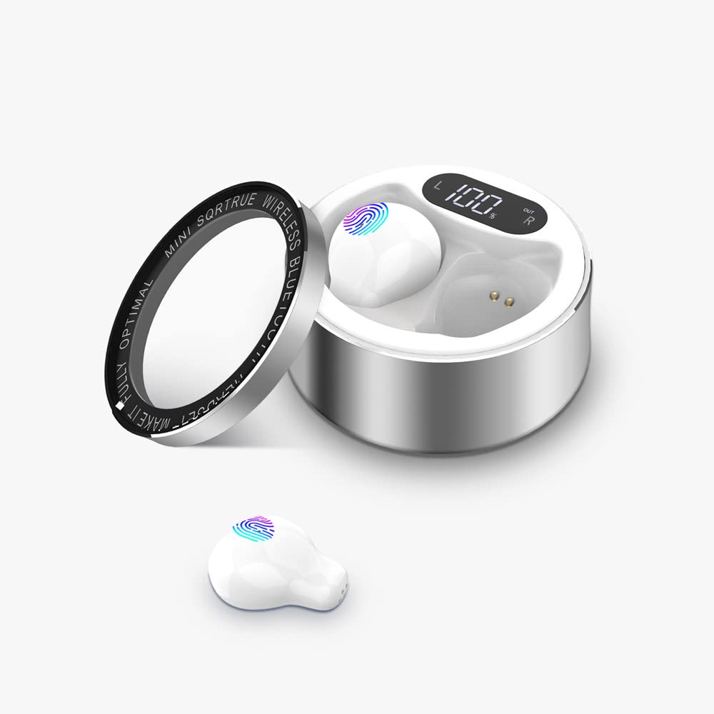Loluka Invisible Earbuds LED Power Display Wireless Waterproof Touch Control Tiny Earbuds for Small Ears Bluetooth 5.0 Smallest for Music