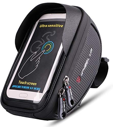 HelloCreate Bike Storage Bag, Waterproof Bike Bicycle Handlebar Cycling Riding Phone Case Pouch Bag Touchscreen
