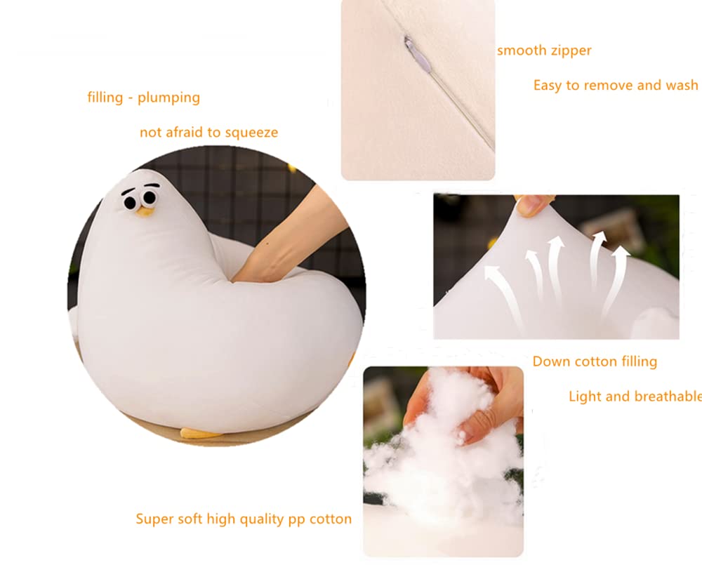 JOSON Chubby Plush Seagull Toy, Cute Cartoon Plush Fat Chicken Animal for Boys and Girls (10.27 inches)