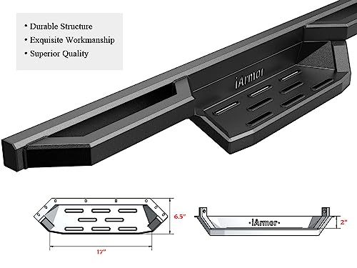 HD Ridez Running Boards Compatible with Ford Ranger 2019-2023 SuperCrew Cab 4-Door Drop Steps Stainless Steel Armor Nerf Bar Side Steps Side Bars