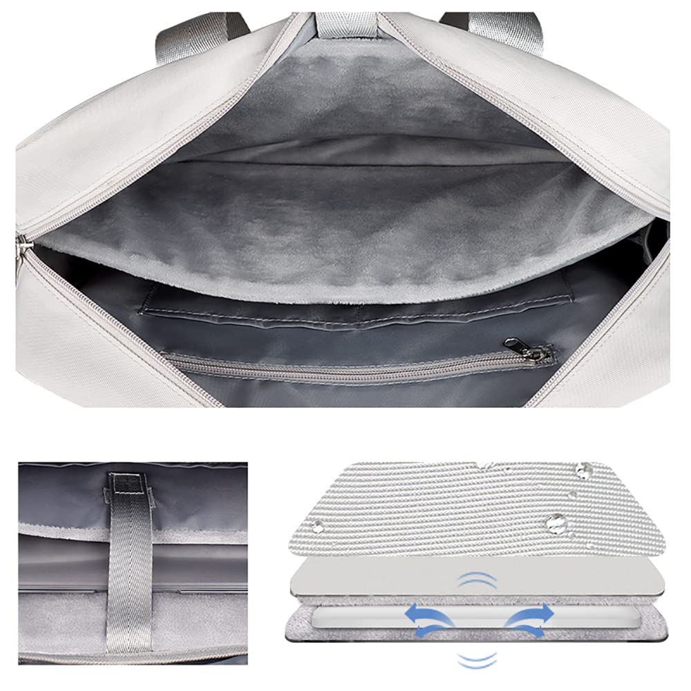 Jourxeon Laptop Shoulder Bag Sleeve Case for Women Compatible with 16" New MacBook Pro A2485 A2141, Dell XPS 15, The New Razer Blade 15, 15" Microsoft Surface Book 3 2, Silver Grey