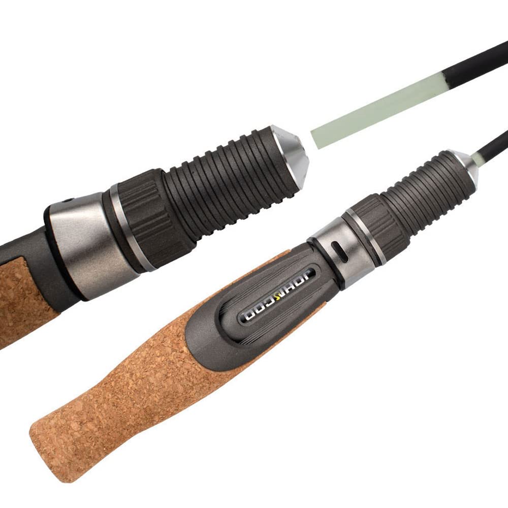 JOHNCOO 19.68in Ultralight Ice Fishing Rod Medium Light Flat Tip Winter Spinning Rod Walleye Perch Panfish