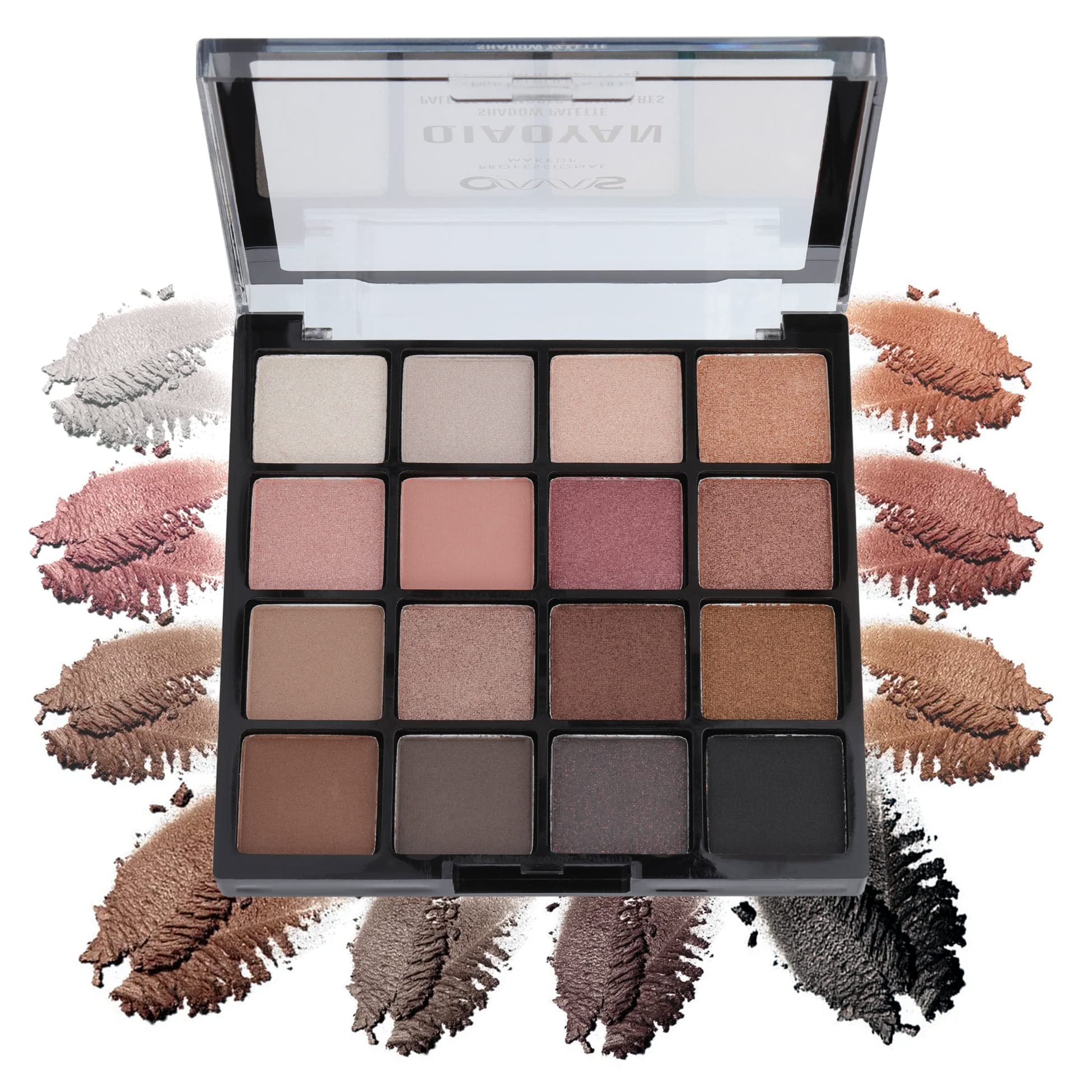 Matte Eyeshadow Palette Makeup Warm Neutral Shimmer Eye Shadow Cosmetics, Cream High Pigmented Shades, Long Lasting, Smoky Black Eye Makeup, Waterproof, 16 Colors Eyeshadow