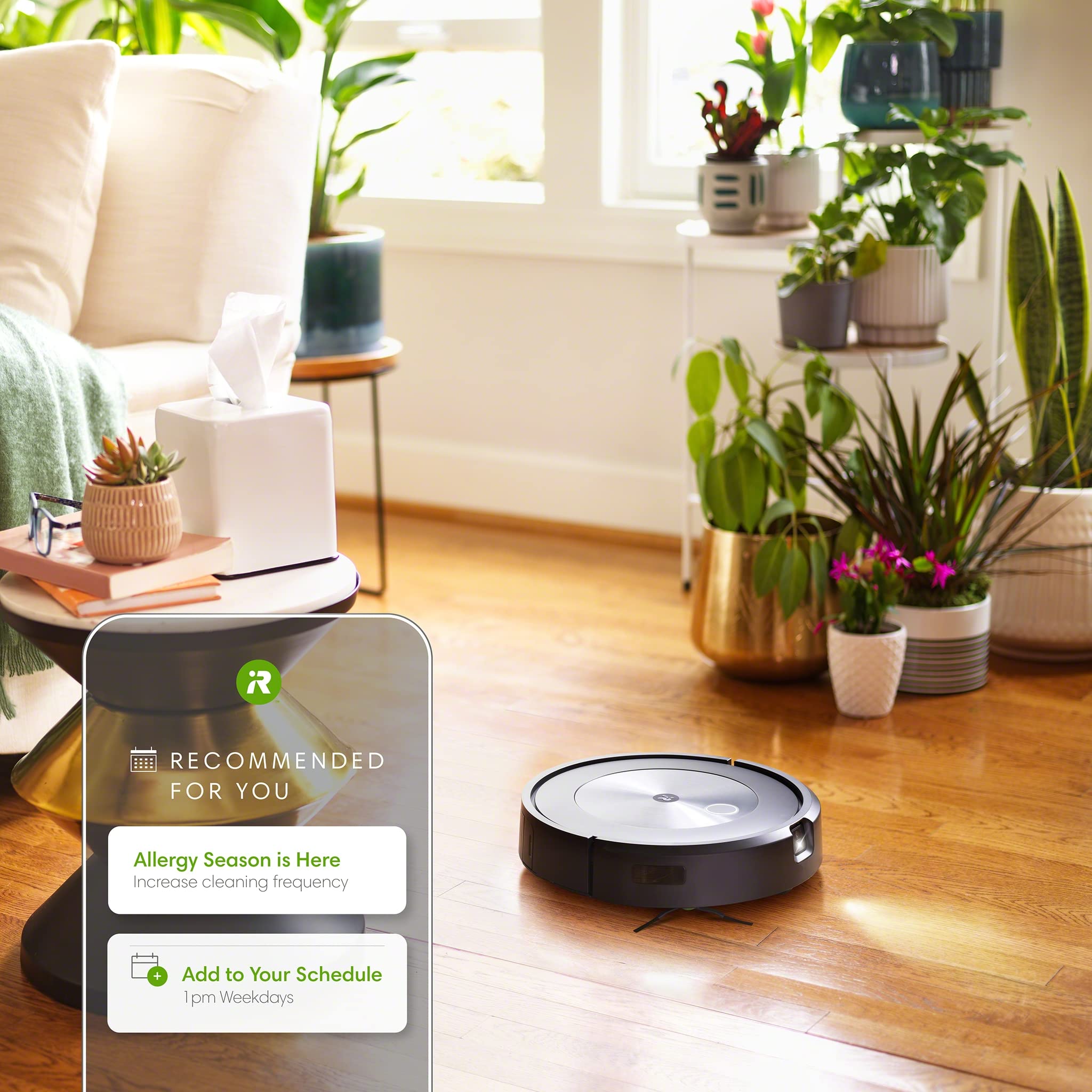 iRobot j7+ (j7 Plus) 7550 Self-Emptying Robot Vacuum Cleaner Bundle - Identifies and Avoids Obstacles Like Pet Waste & Cords, Smart Mapping (+2 AllergenLock Dirt Disposal Bags)