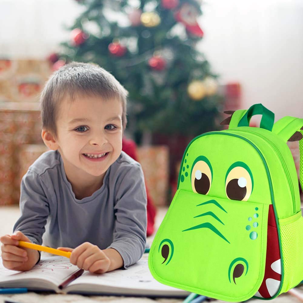 gxtvo Dinosaur Backpack for Boys, Toddler Kids Preschool Bookbag, 12" Cute Cartoon Animal Schoolbag