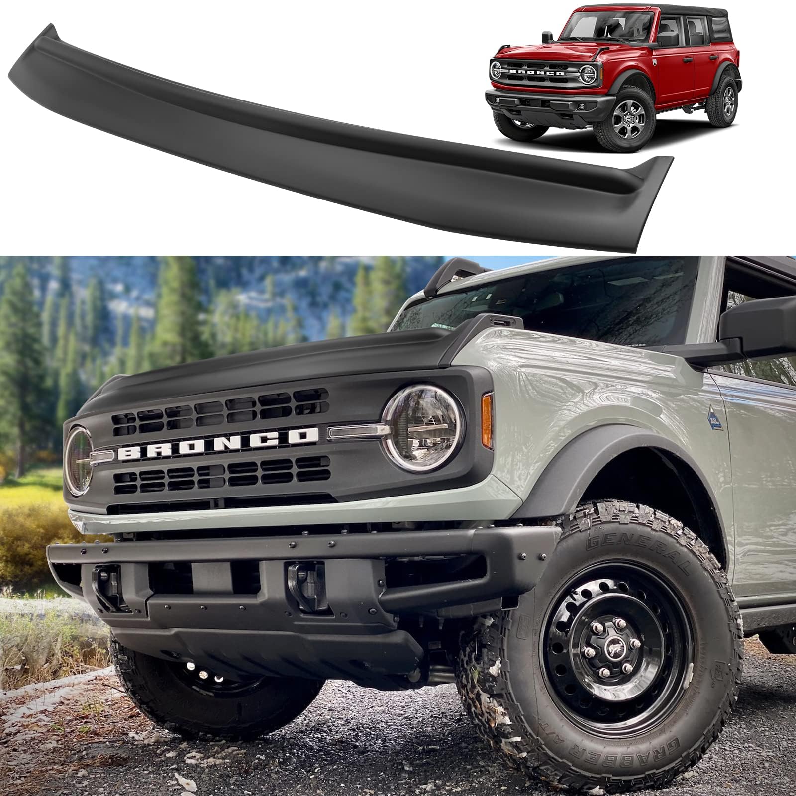 Hood Bug Deflector for 2021 2022 2023 Ford Bronco Sport Bugflector Hood Shield Protector Stone Guard Accessories