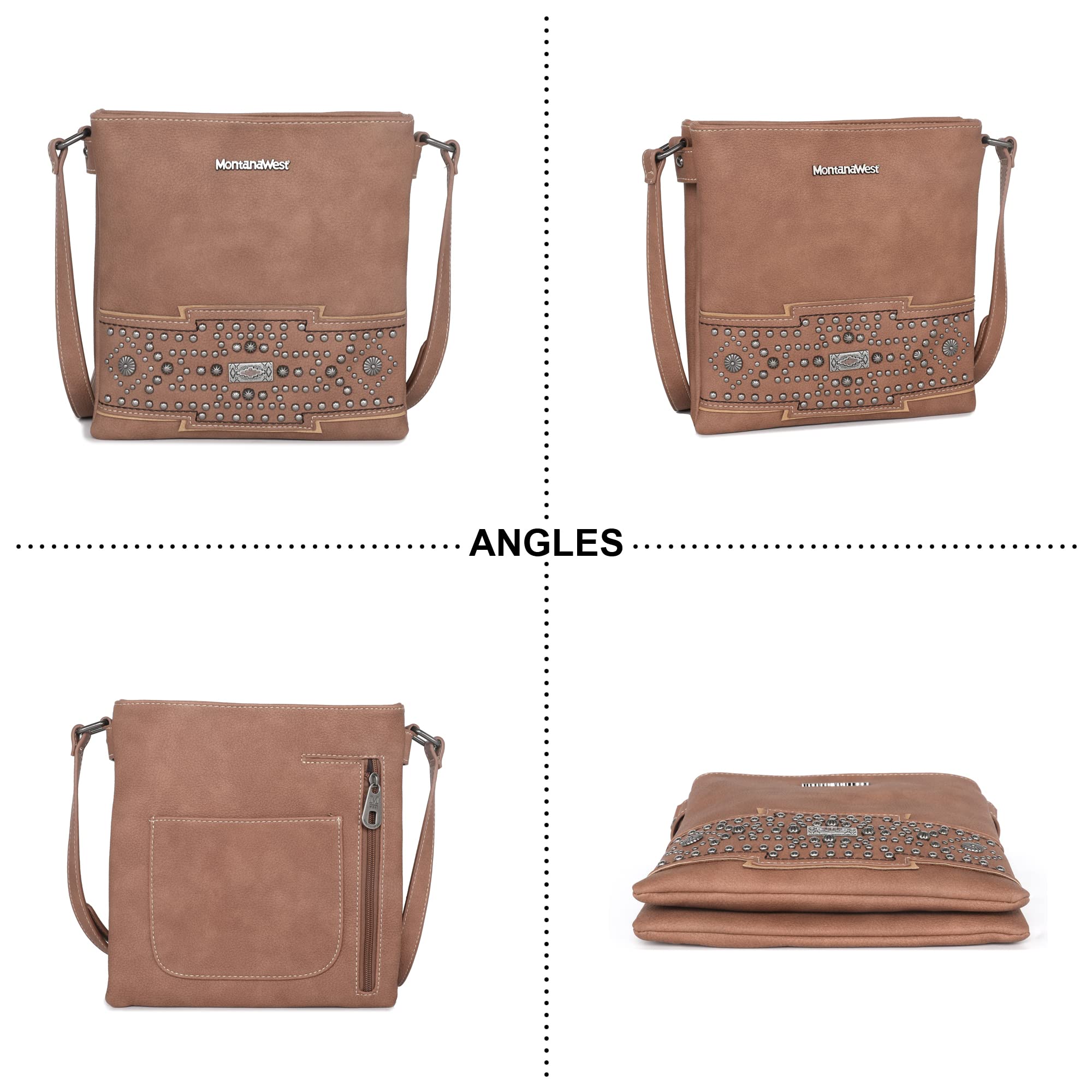 Montana West Leather Concealed Carry Crossbody Bag Western Purses for Women MW1113G-9360BR