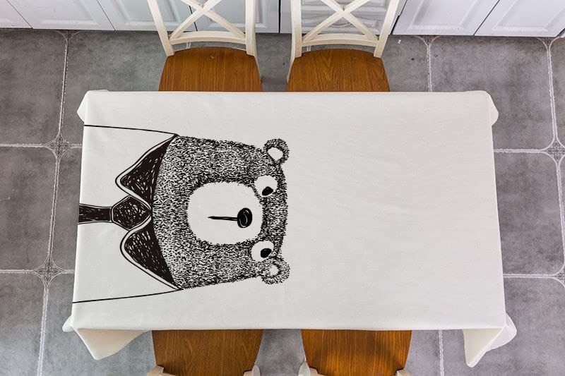 MLQL Christmas Cartoon Animal Tablecloth Anti-scalding Suitable for Birthday Party Tablecloth Cover Decor Table A2 140x200cm