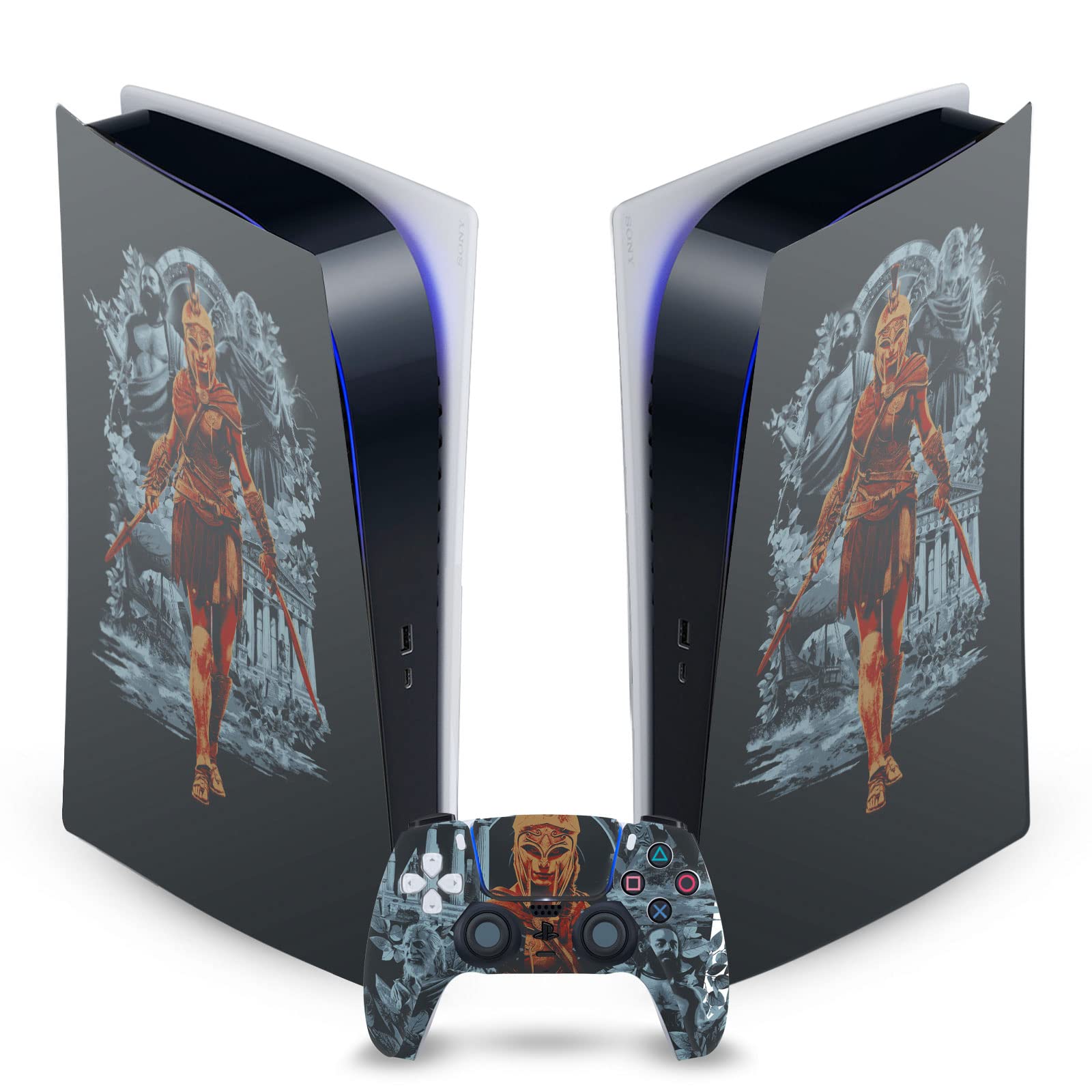 Kassandra Vine Odyssey Artwork Vinyl Faceplate Sticker Gaming Skin Case Cover Compatible with Sony Playstation 5 PS5 Digital Edition Console and DualSense Controller