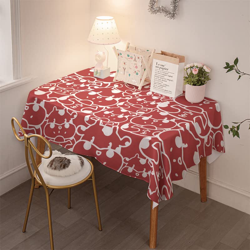 MLQL Lucky cat Tablecloth Japanese-Style National Tide Waterproof Cartoon Dormitory Hotel Table mat Fireplace Table Cover A1 140x210cm
