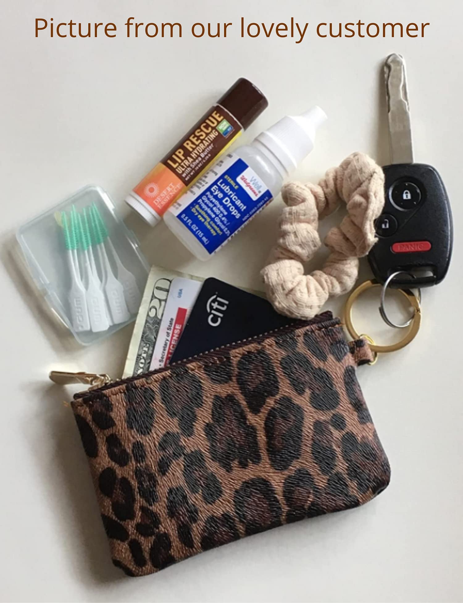 Heesch 2 Pack Mini Coin Purse Cheetah Change Purse Small Zipper Pouch Wallet for Women (Leopard & Ivory Leopard)