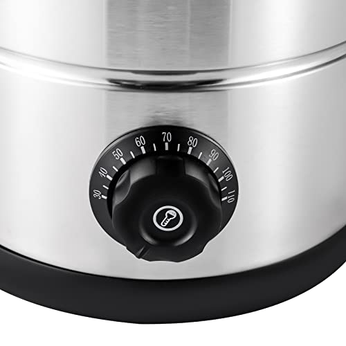 Hot Water Dispenser, 25L/6.6 gal Commercial Stainless Steel Electric Hot Water Boiler With Double-layer Barrel Wall, Portable Thermostable Tea Urn Coffee Boiler With Practical Faucet For Hot Drinks