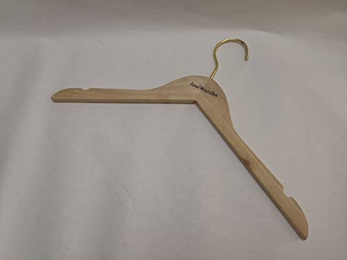 JouiWazzho -Clothes hangers, Natural Finish Super Sturdy and Durable Wooden Hangers