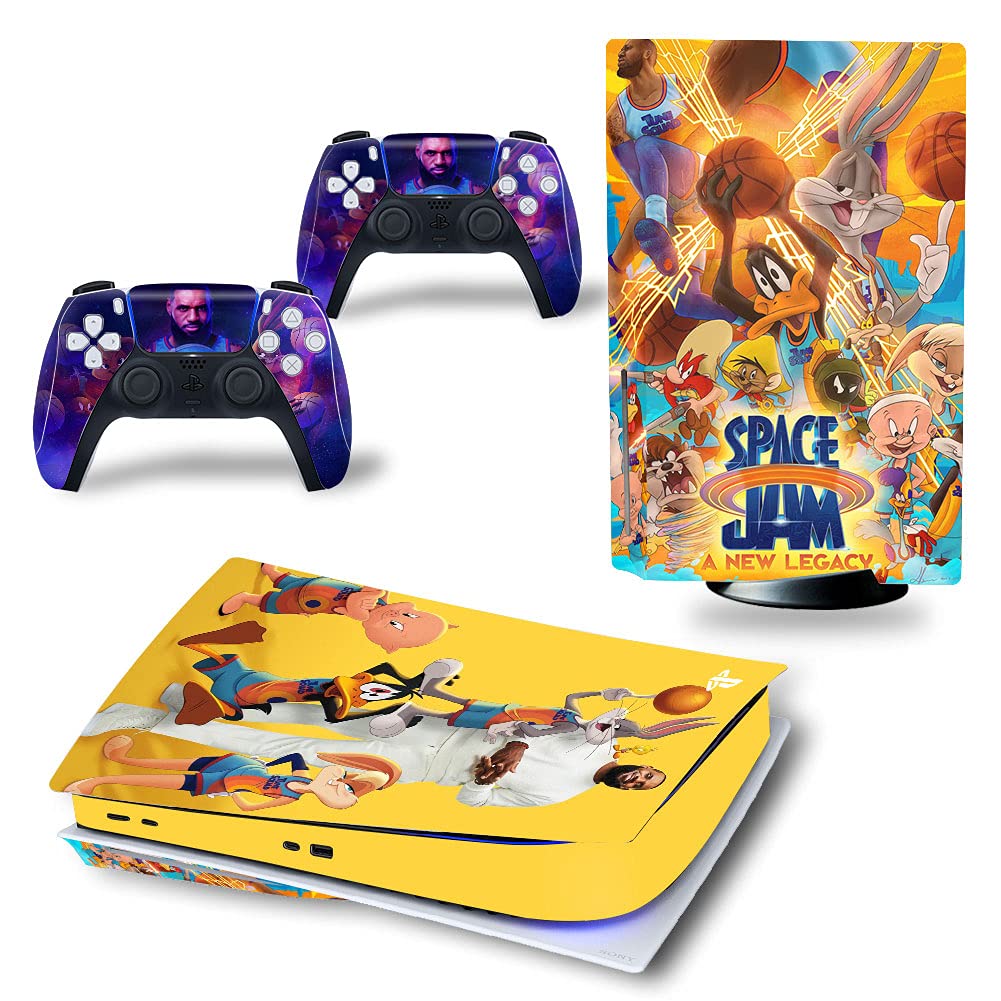 InnaGeek - Protective Skin Sticker Vinyl For PS5 Disk Edition Basketball Movie Space King James