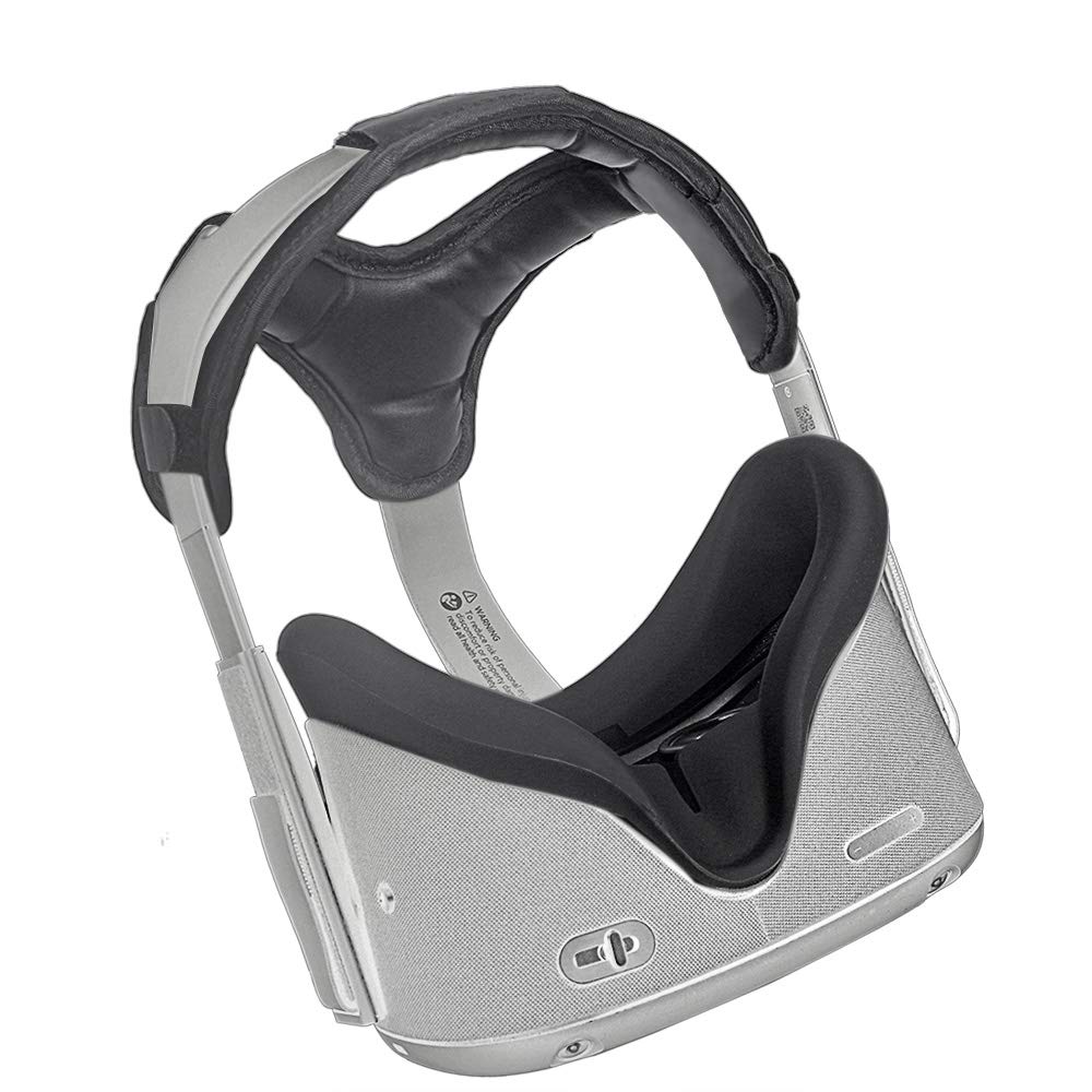 HIJIAO Head Strap Pad&Silicone Face Cover for Oculus Quest Headset,Cushion Pad for Oculus Quest Accessories, Reduce Head Pressure Better Wrapped Head(As Shown)