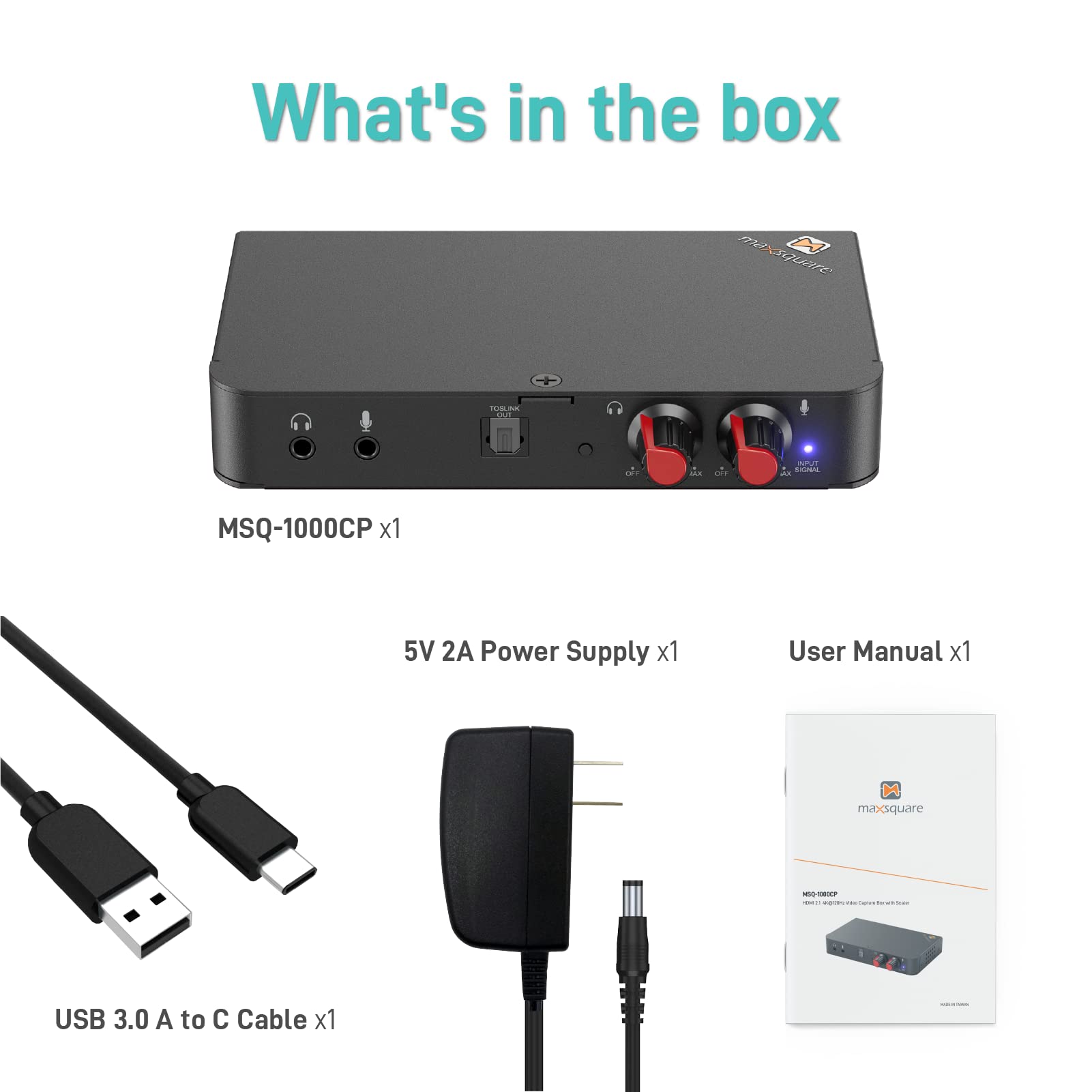 MAXSQUARE HDMI 2.1 Gaming 4K120Hz Video Capture Card/Splitter, HDMI2.1 loopout USB3.1, 4K2K/1080p 120 FPS, Ultra-low Latency, for OBS, Audio Extraction, Record,Stream with PC, XBOX, PS5, TAA Compliant