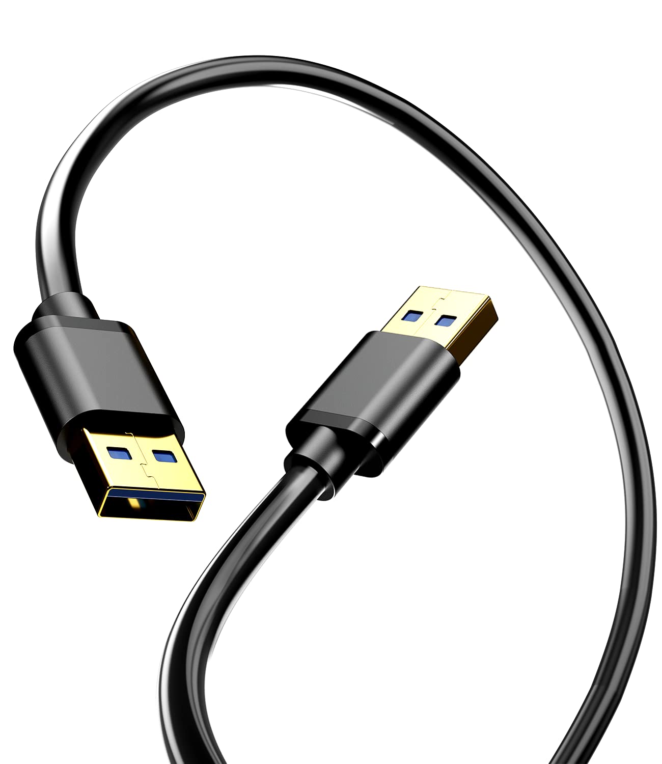 PANPEO USB 3.0 Cable 6.6ft, USB to USB Cable/Male to Male USB Cable/Super Speed A Male to A Male - Gold Plated Plug