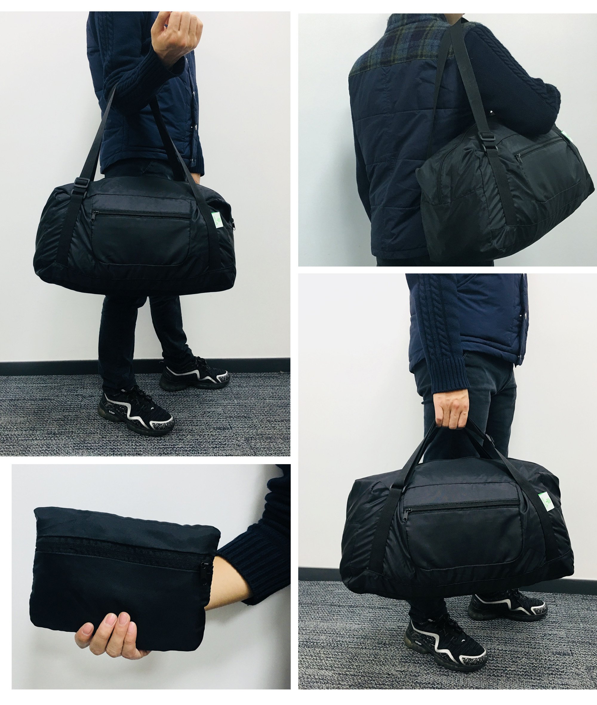 HOLYLUCK Foldable Travel Duffel Bag For Women & Men Luggage Great for Gym (midnight camo)