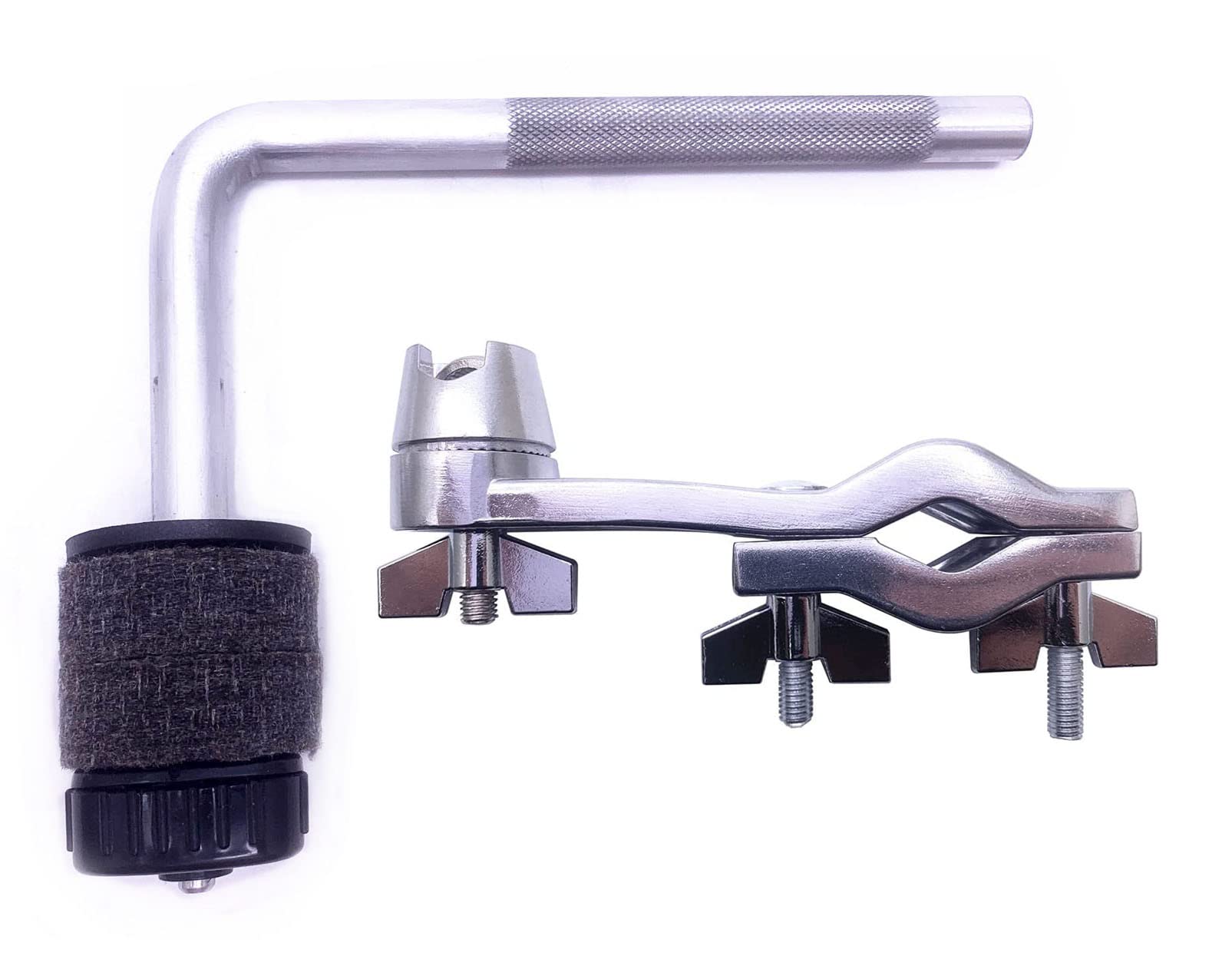 Jiayouy Drum Set Mounting Clamp Chrome Cymbal Boom Arm with Clamp Holder Bracket Percussion Instrument Accessories Silver