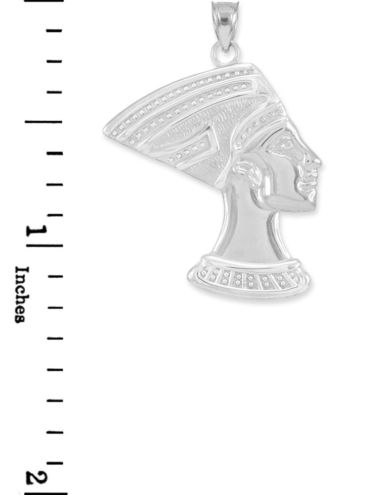 High Polish 925 Sterling Silver Egyptian Queen Nefertiti Charm Pendant