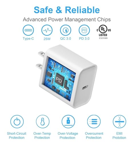 iPhone 15 Charger Fast Charging USB C Block 20W with Type C Cable 6.6ft for iPhone 15/15 Plus/15 Pro/15 Pro Max, iPad Charger for iPad Pro 2023/2022/2021/2020, iPad Air 5th/4th, iPad 10/Mini 6