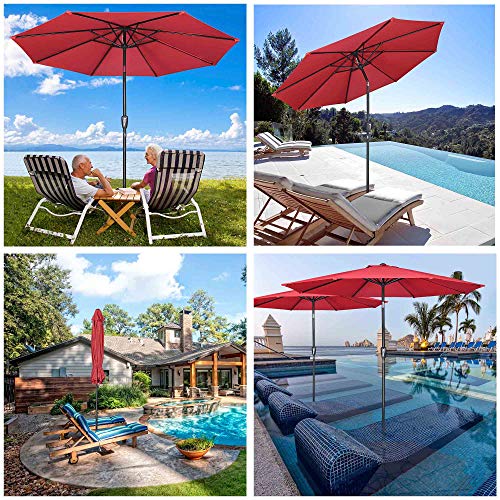 Yescom 10Ft UV50+ Aluminum Outdoor Table Patio Umbrella with Crank Tilt 3000PA Sunshade Deck Yard Garden Pool Balcony