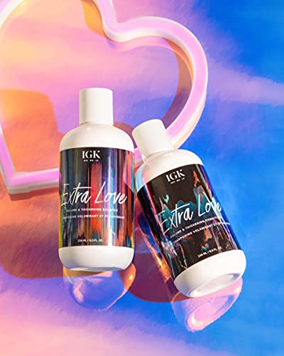 IGK EXTRA LOVE Volume & Thickening Conditioner | Lightweight + Supports Scalp + Balance Oil | Vegan + Cruelty Free | 8 Oz