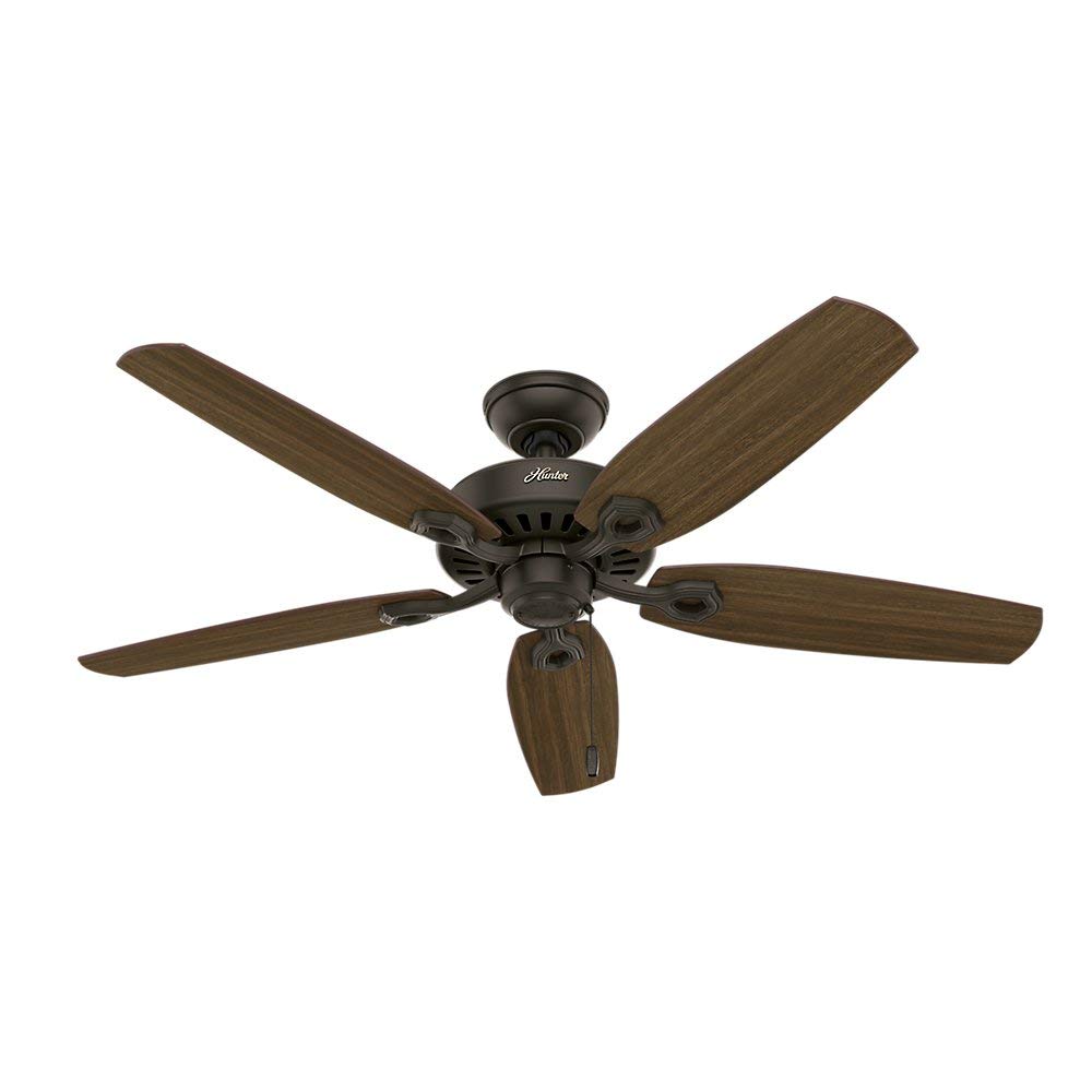 Hunter 53242 Builder Elite 52-inch Ceiling Fan with five Harvest Mahogany / Brazilian Cherry Reversible Blades (Renewed)