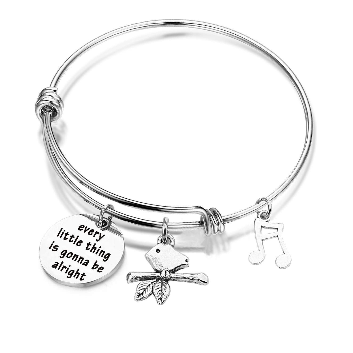 Gzrlyf Every Little Thing is Gonna be Alright Three Little Birds Keychain Inspirational Gifts (Bracelet)
