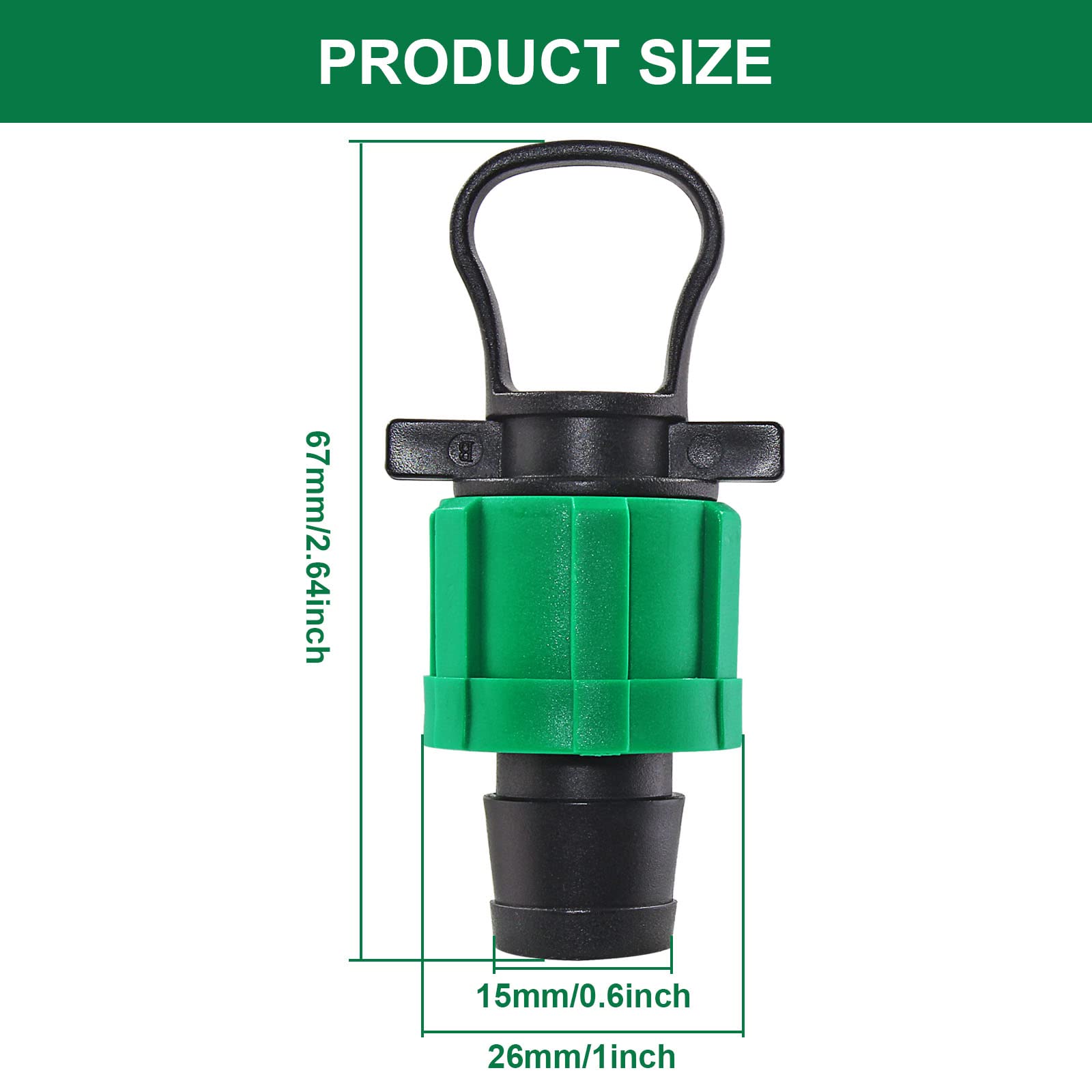 Moicstiy 12Pcs 1/2 Inch Drip Irrigation Tubing End Cap Plug Universal End Cap Fitting for 16-17mm Drip Tape Tubing