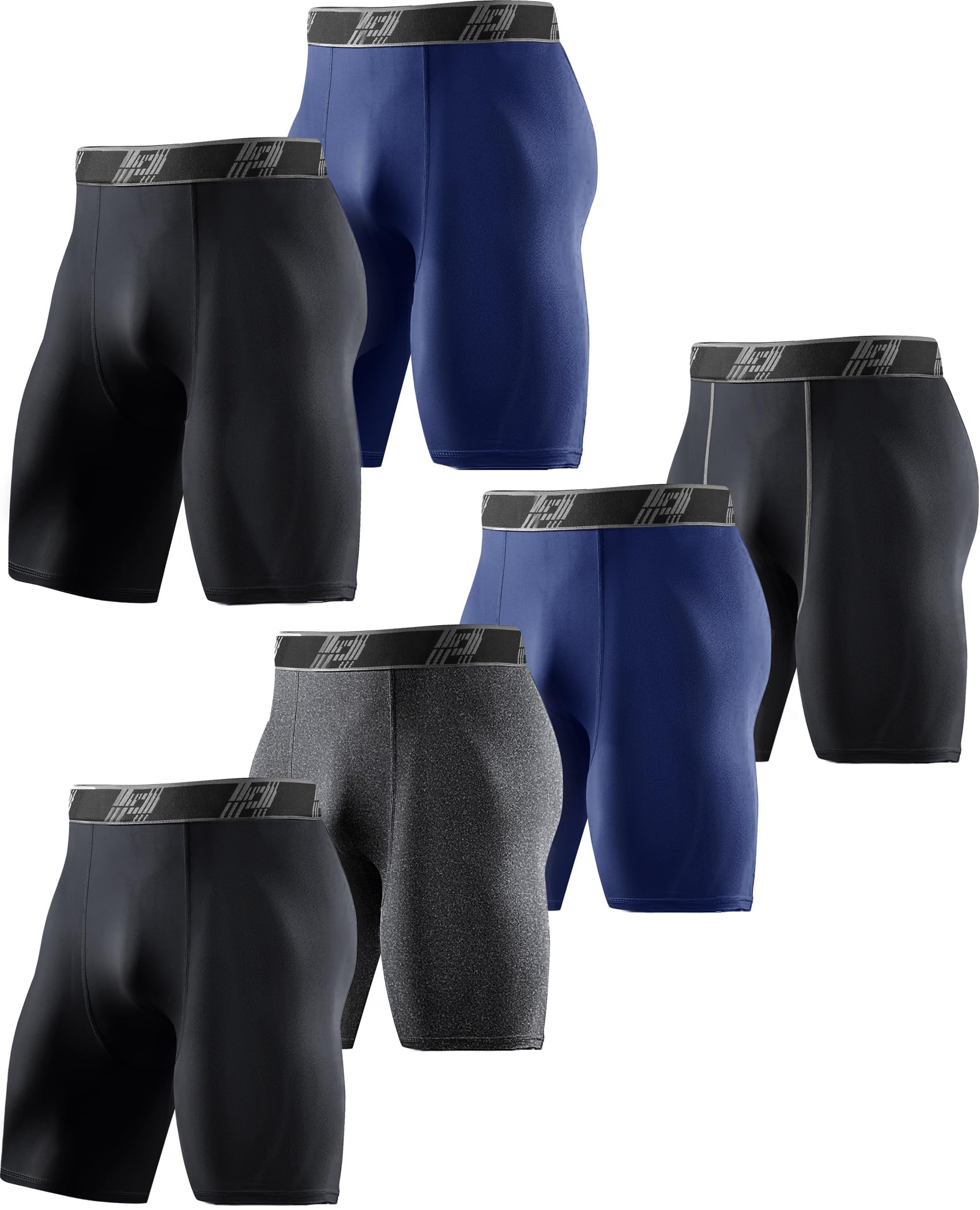 HOPLYNN 4 Pack Compression Shorts Men,Compression Underwear for Men Spandex Sport Shorts Athletic Workout Running Performance Baselayer Shorts Black Medium