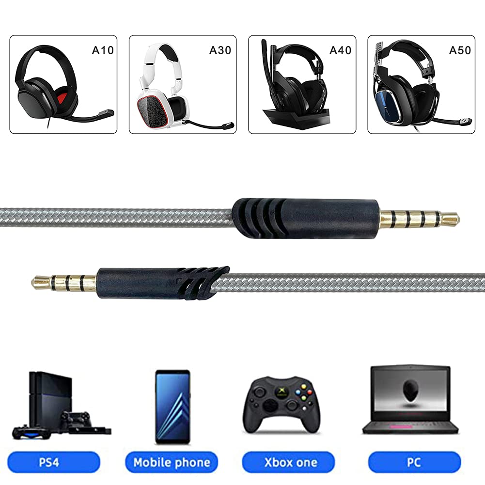 Junsi Meijunter Replacement Cable with Volume Control Compatible with Astro A10 A40 A30 A50 Gaming Headset/PS4/Xbox One/Switch - Audio Cord Adapter
