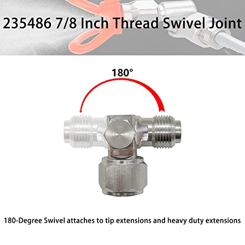 YESHINDA 235486 7/8 Inch Thread 180 Degree Rotation Swivel Joint for Airless Paint Spray Gun Swivel Joint