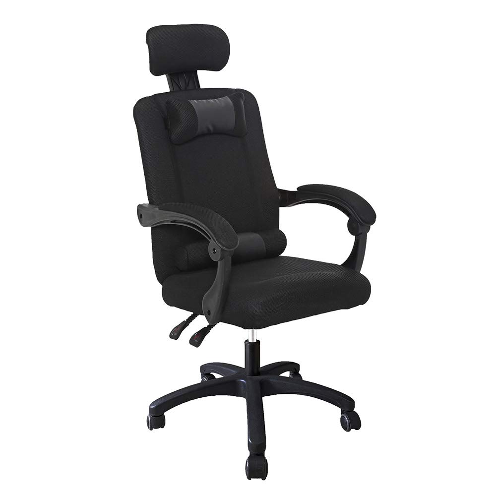 Home Office Chair Ergonomic, Breathable Mesh Fabric Computer Desk Task Chair Swivel, Reclining Back, Adjustable Headrest &Seat Height Black