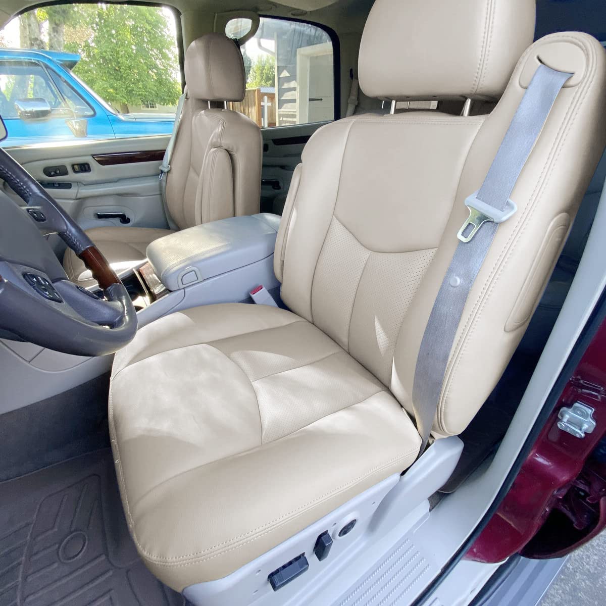 HECASA Drive Bottom Seat Cover Compatible with 2003-2007 Cadillac Escalade ESV EXT Silverado 1500 2500 3500 Avalanche Tahoe Yukon GMC Yukon XL 1500 2500 Replacement for 0306ESC152DRB 12510306SLNWPIT