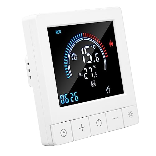 Home Floor Heating Thermostat LCD Display Touchscreen Timing Programmable Floor Heating Thermostat AC 90‑240V (Without WiFi)